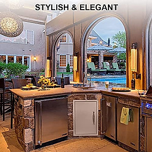 Karpevta Outdoor Kitchen Door 17" W X 24" H BBQ Single Access Door Stainless Steel Wall Construction Vertical Door for Outdoor Kitchen Grilling Station or Commercial BBQ Island