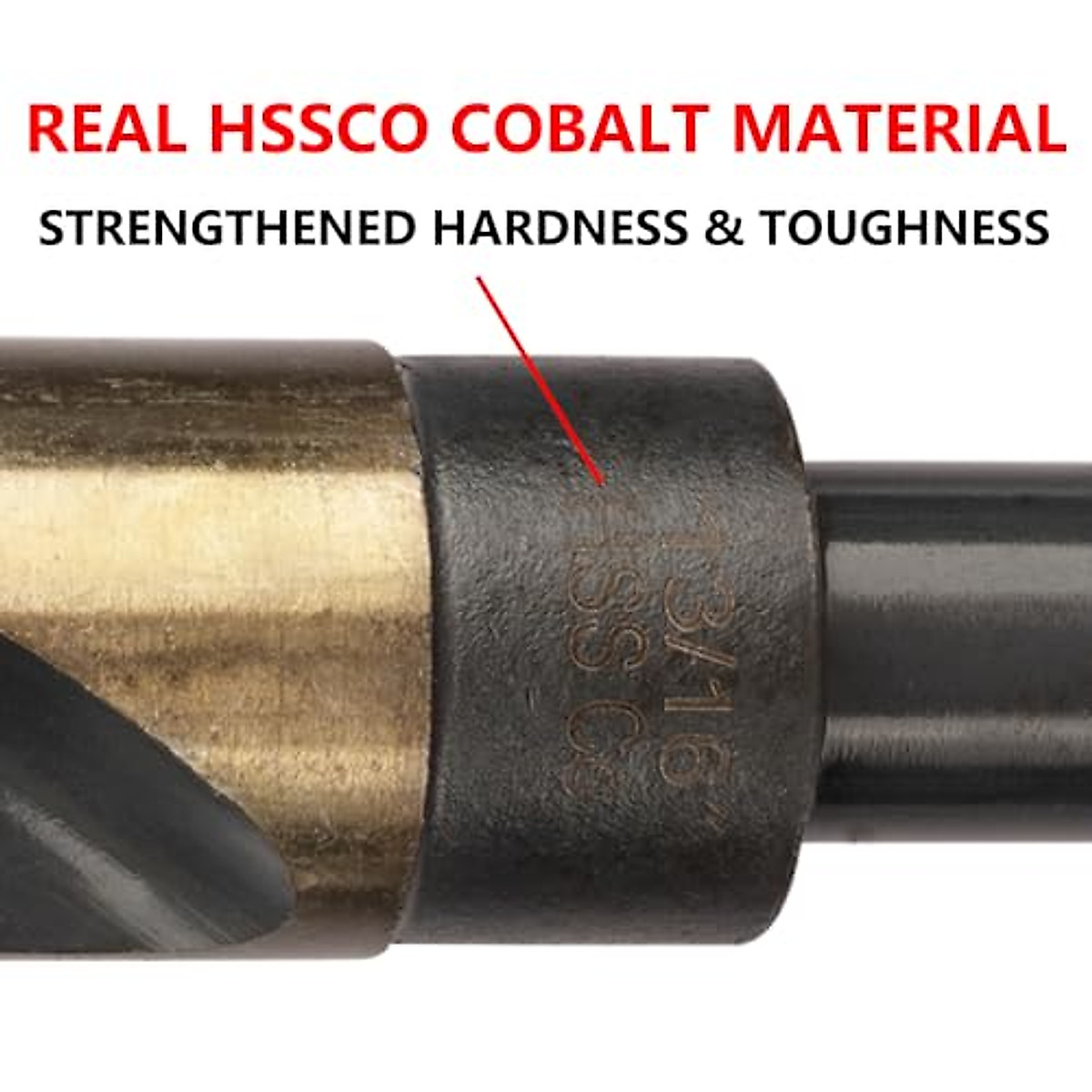 VALYRIANTOOL 1-3/8 in. x 6 in. Fractional Cobalt Silver and Deming Drill Bits HSSCO High Speed Steel M35 S&D Twist Drill Bits for Stainless Steel 1/2" Reduced Shank 6" OAL 135-Degree Split Point