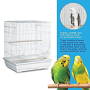 Prevue Pet Products Square Top Parakeet Cage, White