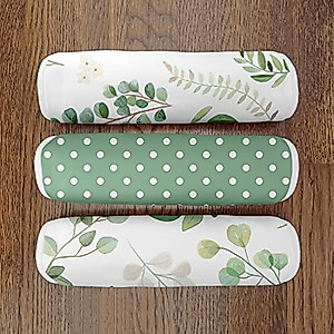 Sweet Jojo Designs Floral Leaf Baby Boy Girl Absorbent Burp Cloths Infant Newborn Green and White Boho Bohemian Gender Neutral Watercolor Botanical Flower Woodland Tropical 3 Pack Set Dribble Drool
