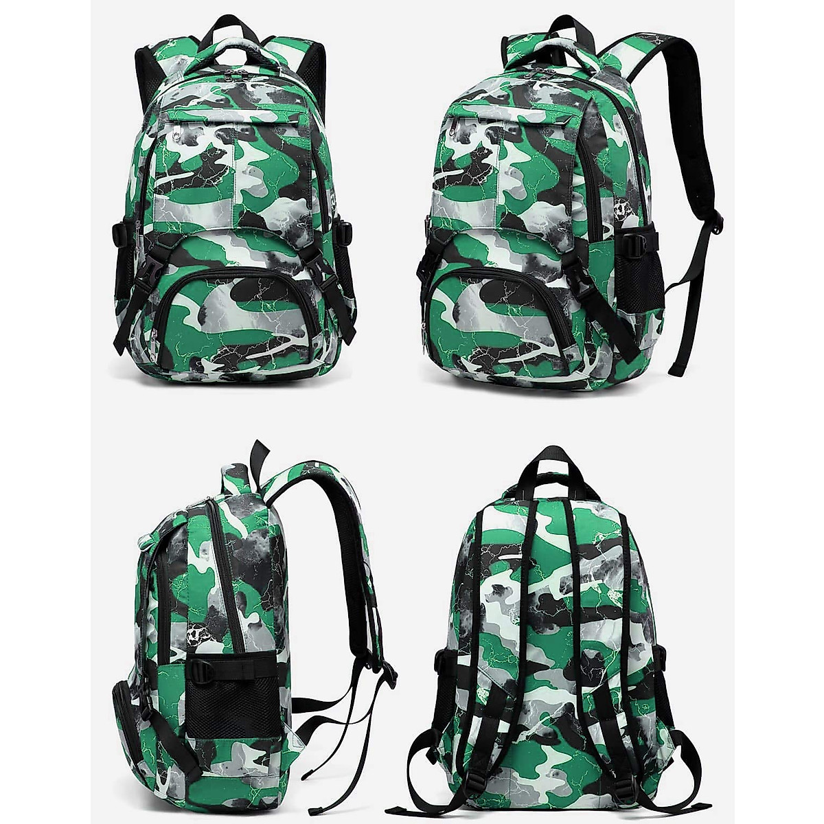 BLUEFAIRY Kids Backpacks for Boys Girls Elementary School Bags Bookbag Kindergarten Primary Secondary (Green Camo)