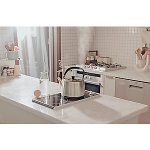 Dr.HOWS Deluxe Stainless Steel Tea Kettle Stovetop 3.5L, Tea Pot Food Grade Stainless Steel & Folding Silicon Handle, Easy to Clean Suitable for All Heat Sources