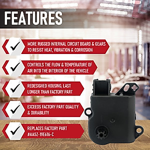 Blend Door Actuator - Replaces YH-1779, AA5Z-19E616-C, 604-234 - Compatible with Ford & Lincoln Vehicles - Explorer 2011-2017, Flex 2011-2016, Taurus 2008-2017, MKS and MKT 2011-2015