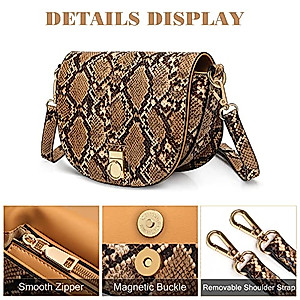 BOLOSTA Small Crossbody Bags for Women Medium Size Cell Phone Crossbody Purse for Women Crossbody Handbag Snakeskin Cellphone Pouch Clearance