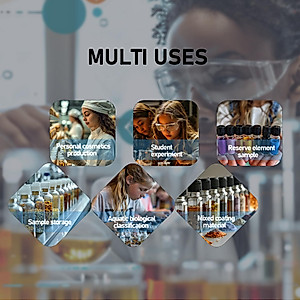 Njvial 36Pcs 15ml(1/2oz) Small Glass Vials with Lids and Scale Lab Sample Vials Empty Refillable Perfume Travel Mini Glass Graduated Measuring Bottles with Screw Caps for Essential Oils