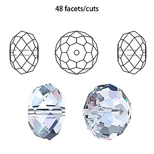 Niziky 500PCS Crystal Glass Beads for Jewelry Making, 4mm Multicolor Red Faceted Rondelle Glass Beads with Hole, Glass Crystal Briolette Spacer Beads for Jewelry Bracrlet Making Crafts Projects