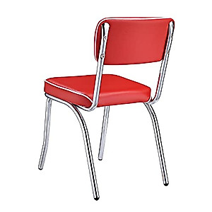 simple relax Set of 2 Side Chairs with Cushion, Red
