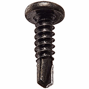 Small Parts 1012KPPBZ Steel Self-Drilling Screw, Black Zinc Plated Finish, Pan Head, Phillips Drive, #3 Drill Point, #10-16 Thread Size, 3/4" Length (Pack of 100)