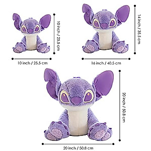 DPUSH® 10" / 14" / 20" Jumbo Purple Stltch Plush - Violet Little Monster Stuffed Animal - 100% Polyester Anime Plushies Pillow - Embroidered Stitching - Skin-Friendly and Soft Collectible