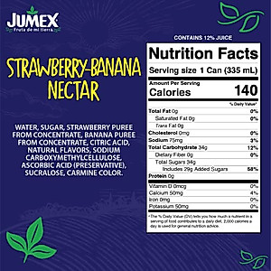Jumex Guava Nectar and Strawberry-Banana Nectar Fridge Pack | Recyclable Can with Non-BPA Lining | Two Varieties in One Convenient Package | 11.3 Fl Oz (Pack of 12)