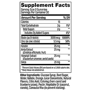 OLLY Heavenly Hair Gummies, Supports Strong Healthy Hair Growth, Keratin, Biotin, Amla, Grapefruit Flavor, 30 Day Supply - 60 Count