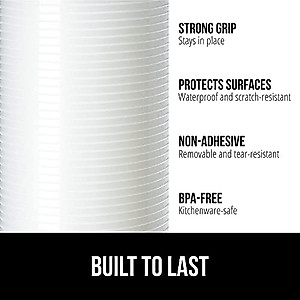 Gorilla Grip Ribbed Drawer and Shelf Liner for Cabinet, Non Adhesive Waterproof Protection for Kitchen, Strong Grip, BPA Free Plastic Liners for Cabinets, Bathroom Cupboard Drawers, 17.5x20, Clear