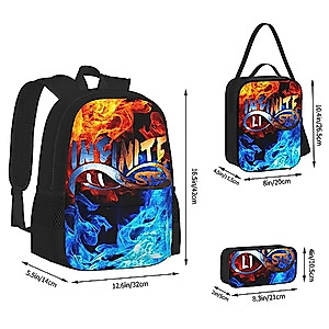 3-Piece Unisex Backpacks Set Including Travel Daypack, Lunch Tote Bag And Pencil Case Combination For Men Women