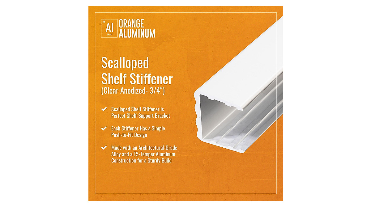 Scalloped Shelf Stiffener - Heavy-Duty Support Bracket