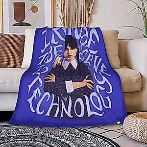 Wednesday Movie Theme Ultra-Soft Fleece Blanket,Super Cozy Warm Plush Flannel Throw Blanket Bedding Room Decor Blanket for Bed Sofa 60x50 Inches