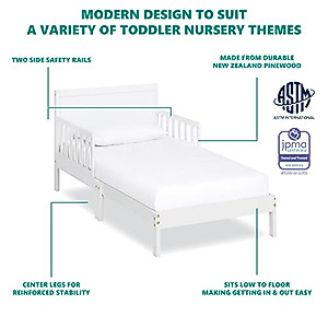 Dream On Me 648-WHT Brookside Toddler Bed, 53lx29bx28h inches, White