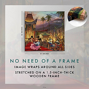 Thomas Kinkade Studios Disney's Mickey and Minnie in Hollywood 14 x 14 Gallery Wrapped Canvas