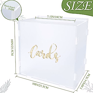 OurWarm Acrylic Wedding Card Box with String Light, Frosted Gift Card Box for Wedding Decorations for Reception, Money Box for Wedding Bridal Shower Decorations Party Reception Anniversary