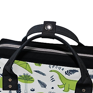 My Little Nest Large Capacity Diaper Bag Funny Dinosaurs Leaves Durable Multi Function Travel Backpack for Mom Girls