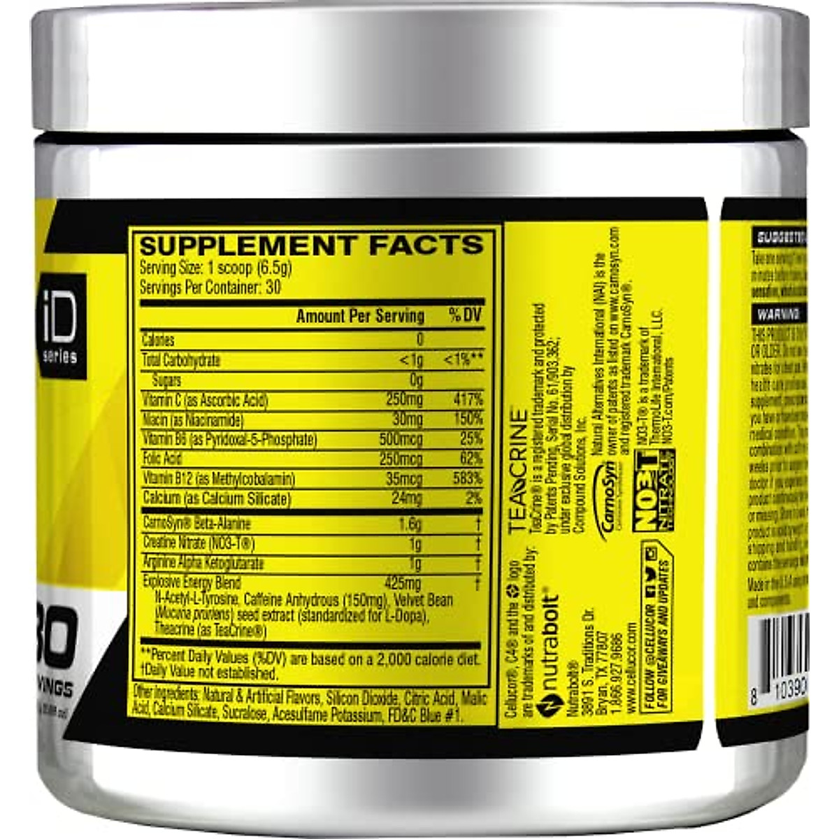 Cellucor C4 Original Pre Workout Powder ICY Blue Razz - Vitamin C for Immune Support - Sugar Free Preworkout Energy for Men & Women - 150mg Caffeine Plus Beta Alanine Plus Creatine - 30 Servings