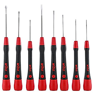 Wiha 26193 Slotted and Phillips Screwdriver Set with Soft PicoFinish Handle, 8-Piece