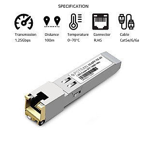 OPSTRAN 1000BASE-T SFP RJ45 Copper Transceiver Module Compatible with Juniper QFX-SFP-1GE-T SRX-SFP-1GE-T EX-SFP-1GE-T 100m Cat5e/6 10 Pack