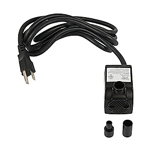 Sunnydaze Submersible Water Fountain Pump Indoor or Outdoor Use for Small Fountains Hydroponics Aquaponics 2 Nozzles 120 Volts 93 GPH