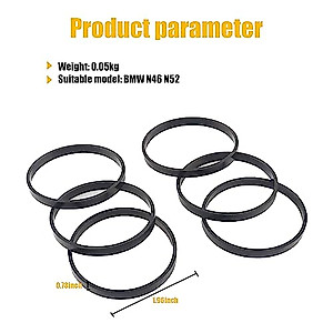 jeseny Pack-6 Intake Manifold Gasket, Waterproof Rubber Seal Ring Replacement #11617547242 for BMW N46 N54 E60 E70 E90 E92-128i 135i 325xi 328i 328xi 330i (Black)
