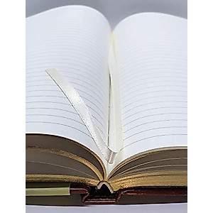 Eccolo Lined Executive Journal Notebook with Gold Edges, 256 Pages of Acid-Free Paper, Hard Cover Realistic Faux Leather, Lay Flat Design (Brown, 8x10 inches)