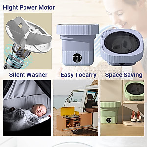 Portable Washing Machine, Foldable Mini Washing Machine for Socks, Baby Clothes, Towels, Underwear Or Delicate Items, Ideal for Apartment, Dorm, Camping, RV Travel and More (purple)