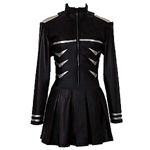 Nsoking Unisex Costume Kaneki Ken Cosplay Pleated Leather Dress (L, Black)