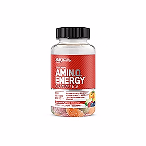 Optimum Nutrition Amino Energy Gummies with Amino Acids, Pre Workout/Post Workout Supports Focus, Muscle Recovery, Assorted Flavors, 60 Gummies