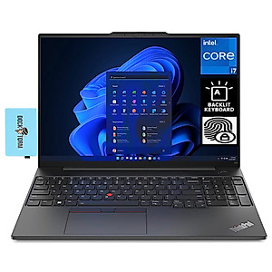 Lenovo ThinkPad E16 Gen 1 16.0" FHD IPS + WVA Business Laptop (Intel i7-1355U 10-Core, 24GB RAM, 512GB PCIe SSD, Intel Iris Xe, WiFi 6, Backlit KYB, FP Reader, BT 5.2, Thunderbolt 4, Win11P) w/Hub