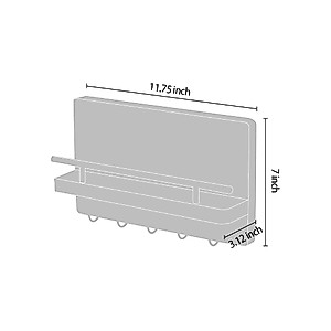 Coral Flower Holder and Mail Shelf Decorative Wooden Wall Organizer for Keys Letters Bills Pine Wood Unique Rustic and Industrial Décor Perfect for Entryway Kitchen Mudroom