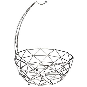 ROSYLINE Fruit basket banana hanger, removable banana hanger, home decoration (chrome)