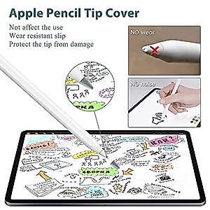 Replacement Tips Compatible with Apple Pencil 1st & 2nd Generation(2 Pack), Apple Pencil Tip and Nibs Protector Cover for iPad Pro iPencil