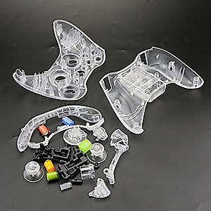 Full Hard Case Housing Shell Buttons Mod Kit Component Cover for Xbox 360 Game Controller (A-Clear)