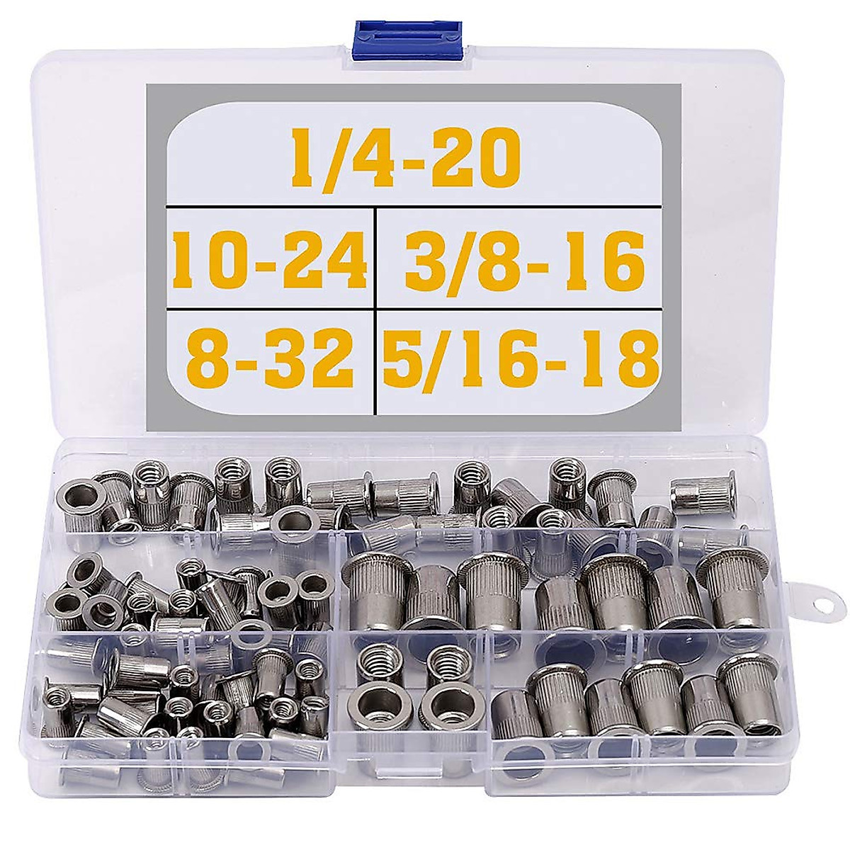 Stainless Steel Rivet Nuts Kit #8-32#10-24 1/4"-20 5/16"-18 3/8"-16 Threaded Insert Nutsert Rivnuts