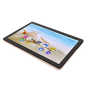Tablet PC, 100-240V 4G RAM 128G ROM Tablet 10 Inch IPS Screen Octa Core Processor for Home for Travel (Gold)