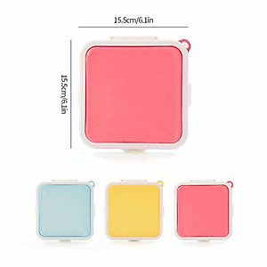Sandwich Containers, Silicone Sandwich Storage With Snap-Off Sandwich Box Reusable Sandwich Holder For Snacks Storage (Pink)