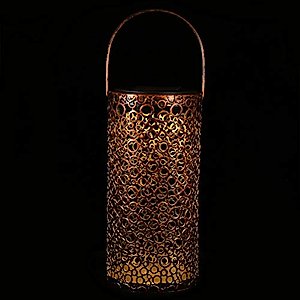 OSALADI Vintage Decor Solar Lantern Lights， Hanging Solar Lights Outdoor Hollow- Out Metal Tabletop Lanterns for Indoor and Outdoor Garden Tree Patio Courtyard Home Party Decor Outdoor Decor