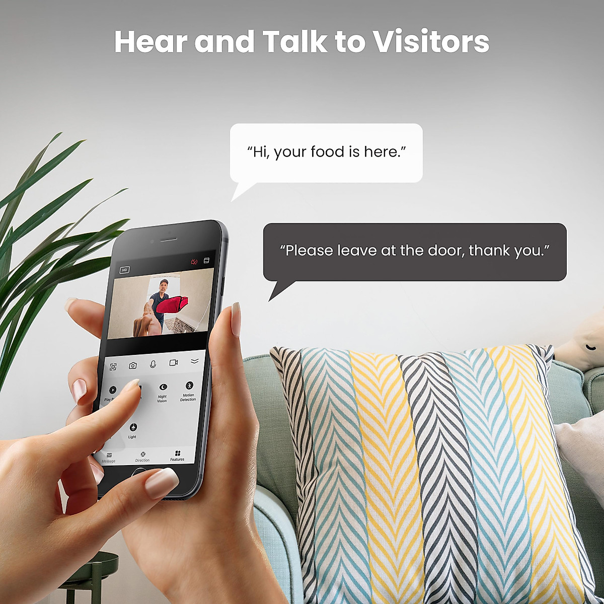 Feit Electric Doorbell Camera, Wireless Video Doorbell, 2.4 GHz WiFi, No Hub, Two-Way Audio, Motion Detection, Night Vision, 1080p HD, Micro SD Card Storage, Hardwired, CAM/Door/WiFi