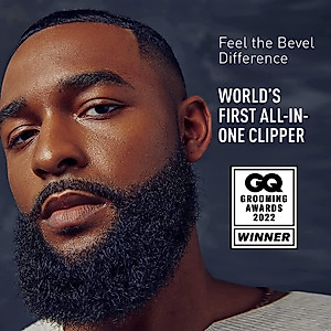 Bevel Professional Hair Clippers & Beard Trimmer for Men, Barber Supplies, Cordless Hair Clippers, Hair Trimmer for Men, 4 Hour Rechargeable Battery, Black