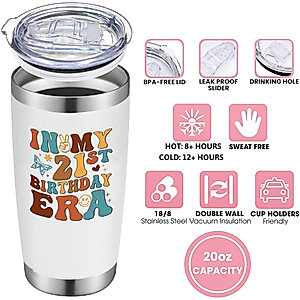 21th Birthday Gifts for Her - 21th Birthday Decorations for Her,21 Year Old Birthday Gifts for Women, Friends, Sister, Gifts for 21st Birthday Female, In My 21s Era Gifts for Women 20 oz Tumbler