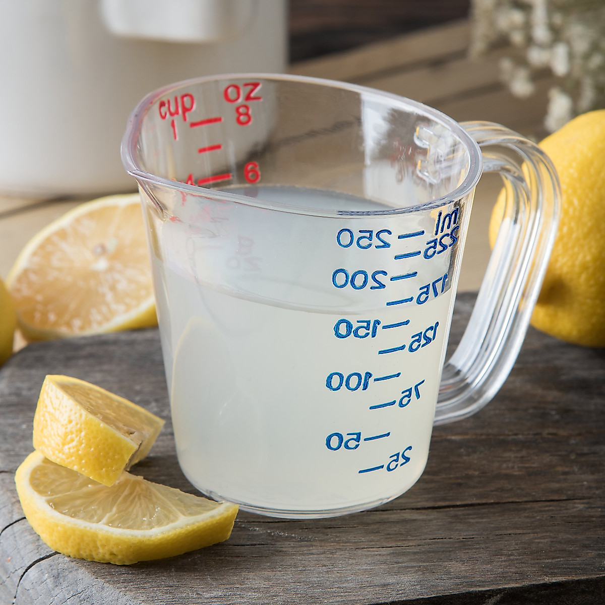 Carlisle FoodService Products 4314107 Commercial Plastic Measuring Cup, 1 Cup, Clear (Pack of 3)