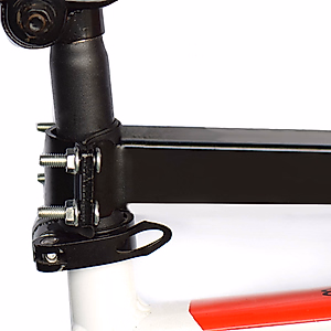 Together-life Foldable Front Mounted Children Bike Seats, Portable Baby Kids' Bicycle Carrier with Guardrail Handrail and Pedal for Mountain Bikes, Hybrid Bikes, Fitness Bikes