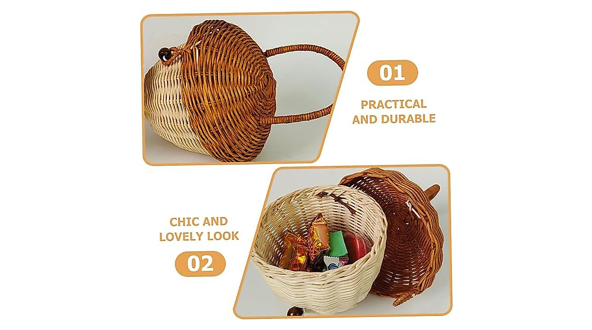 Stylish QRZLP Acorn Woven Storage Basket