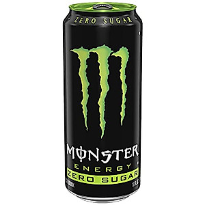 Monster Energy Zero Sugar, Low Calorie Energy Drink, 16 FL OZ (Pack of 24)