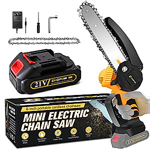Pruning Tree Branches Handheld Battery Powered Electric Pruning Hand Saw, Can Replace Electric Pruning Shears to Trimming, Best Gift Yard Work Power Tool (One Battery&One Chain)