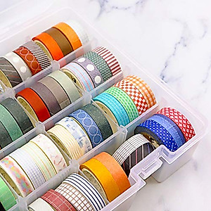 18 Grids Plastic Organizer Container with Adjustable Dividers,Plastic Storage Box with 18 Removable Grids,Jewelry Organizer Compartments